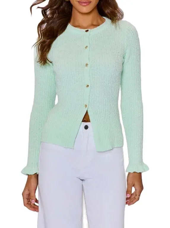 VICI Willow Novelty Button Rib Cardigan - Mint