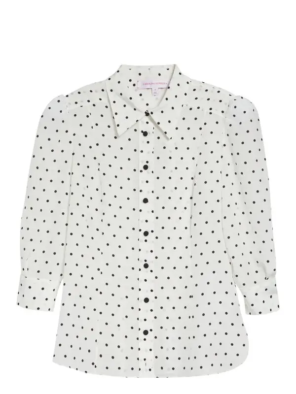 Carolina Herrera Polka Dot Silk Shirt - Ivory Multi
