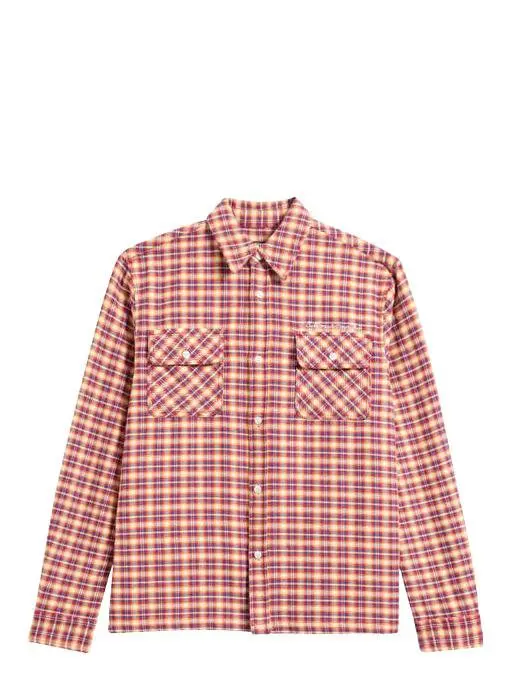 BILLIONAIRE BOYS CLUB Skyline Embroide Plaid Button-up Shirt - Red