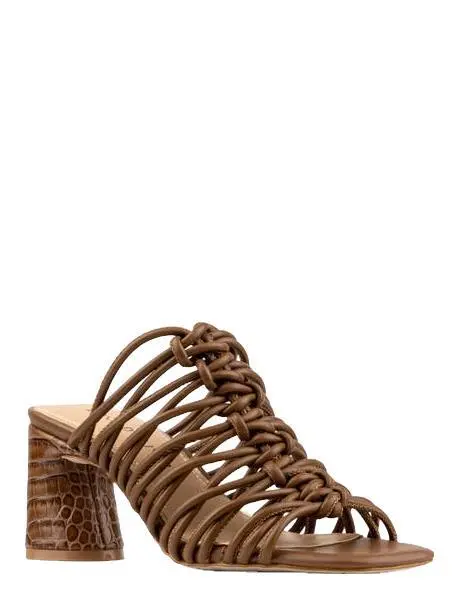 DONALD PLINER Vyta Strappy Block Heel Sandal - Saddle
