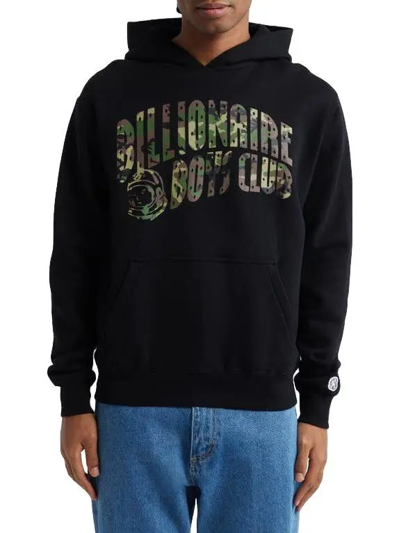 BILLIONAIRE BOYS CLUB Camo Logo Graphic Hoodie - Black