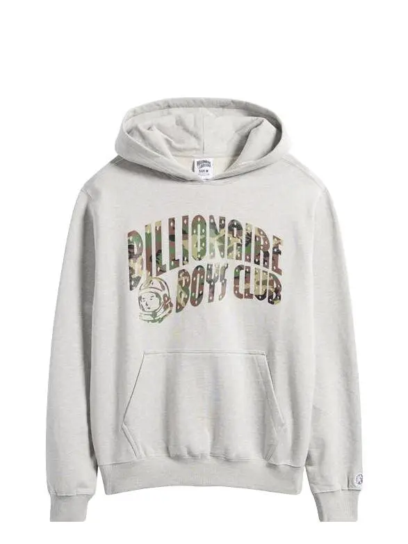 BILLIONAIRE BOYS CLUB Camo Logo Graphic Hoodie - Heather Grey