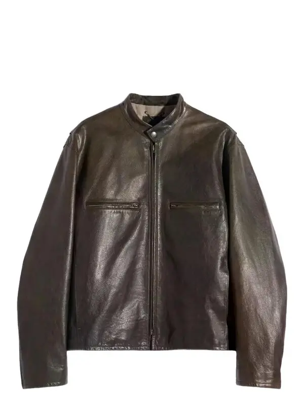 LEMAIRE Leather Biker Jacket - Brown
