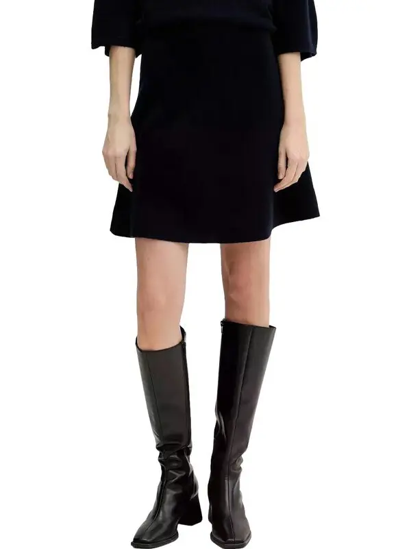 GESTUZ Knitted A-line Mini Skirt - Blue