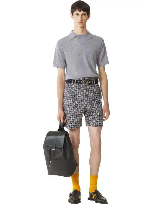 LANVIN Printed Cotton Shorts - Storm/black