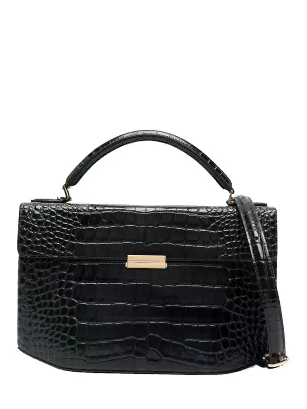 TOTEME Croco-embossed Top-handle Tote Bag - Black