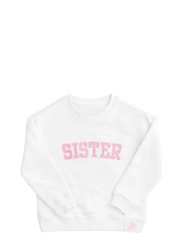 BITS & BOWS Sister Sweatshirt - White/pink