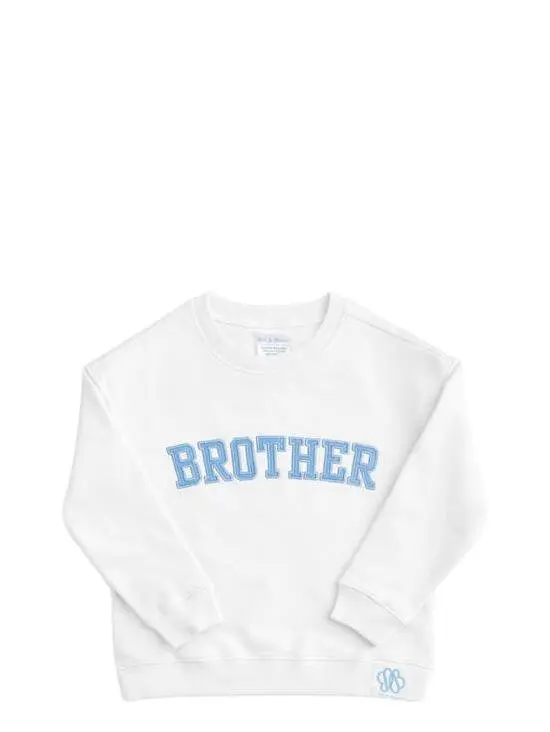 BITS & BOWS Long Sleeve Brother Sweatshirt - White/blue