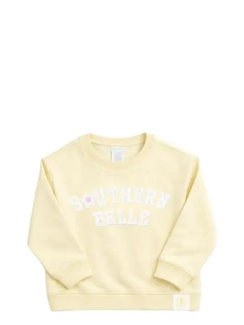 BITS & BOWS Crewneck Southern Belle Sweatshirt - Yellow