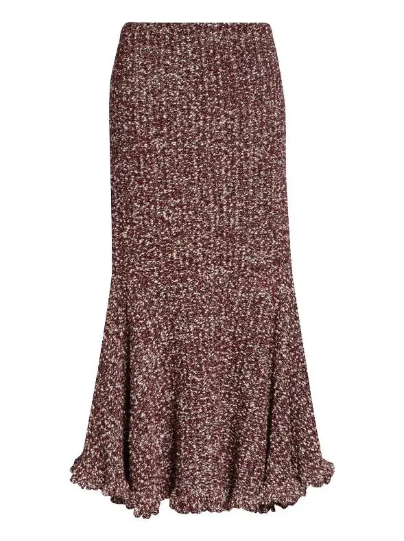 Proenza Schouler Colette Cotton & Linen Trumpet Skirt - Wine Multi