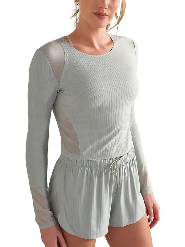 RHONE Lightspeed Ribbed Top - Sage Gray