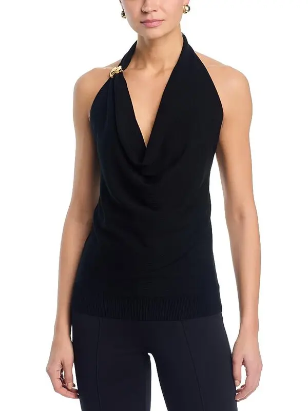 LUCY PARIS Kali Twist Halter Top - Black