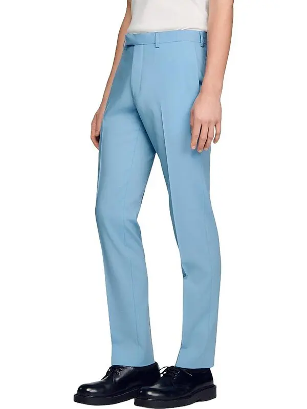 Sandro Wool Suit Trousers - Sky Blue