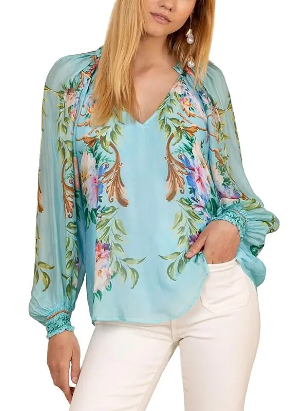 Hale Bob Aarna Chiffon Blouse - Blue