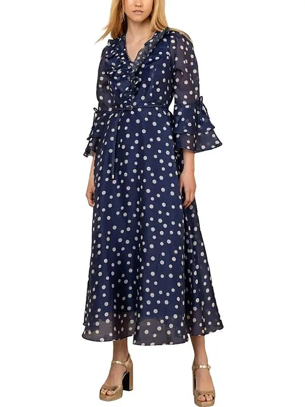 Hale Bob Aiyana Organza Maxi Dress - Navy
