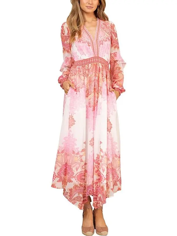 Hale Bob Kamilah Chiffon Dress - Pink