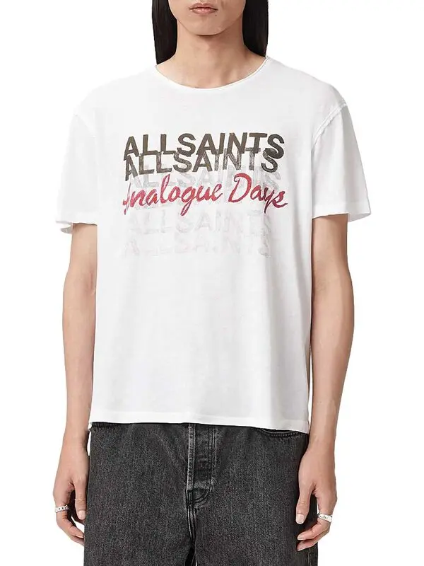 ALLSAINTS Graphite Print Tee - Optic White