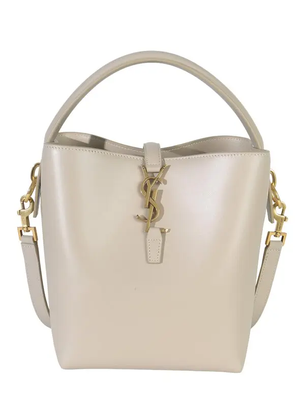 Saint Laurent Shiny Calfskin Le 37 Bucket Bag - Beige