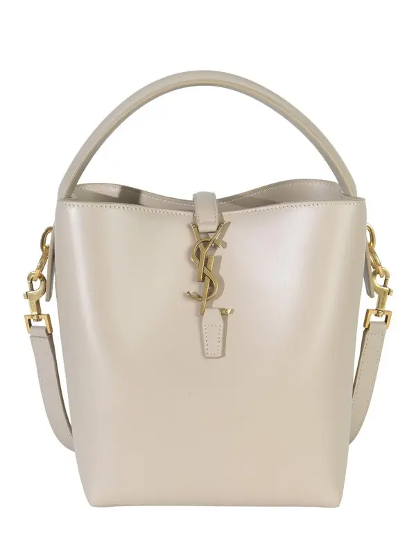 Saint Laurent Shiny Calfskin Le 37 Bucket Bag - Beige