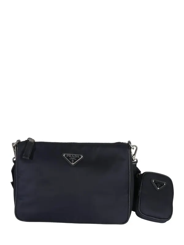 Prada Re-nylon And Saffiano Leather Trim Shoulder Bag - Blue