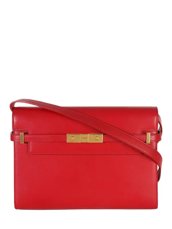 Saint Laurent Calfskin Manhattan Shoulder Bag - Red