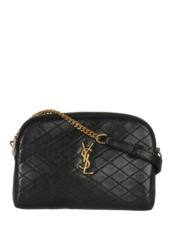 Saint Laurent Quilted Lambskin Gaby Zipped Pouch - Black