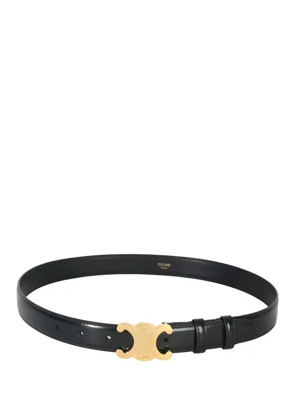 Celine Taurillon Calfskin Triomphe Belt - Black