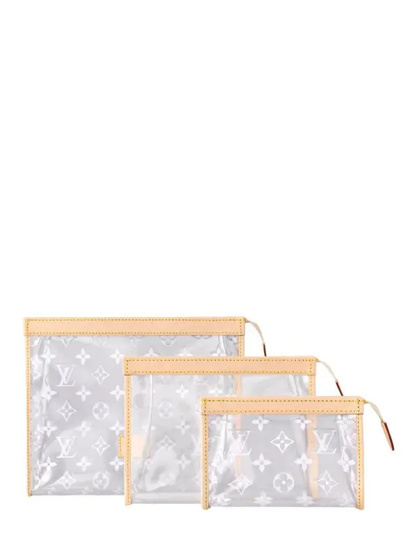 LOUIS VUITTON Trio Pochette Toilette - Transparent