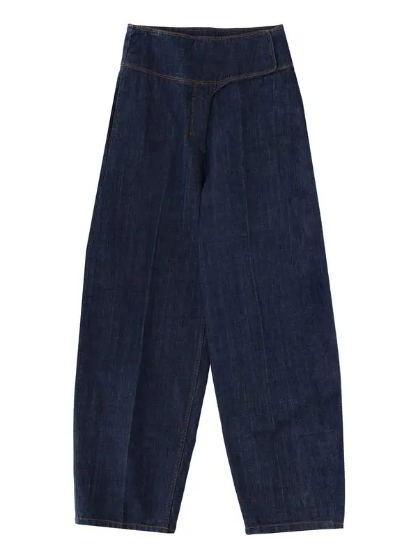 Ami Belted Balloon Fit Jeans - Blue