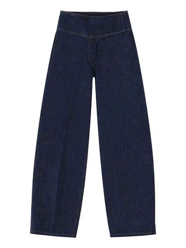 Ami Belted Balloon Fit Jeans - Blue