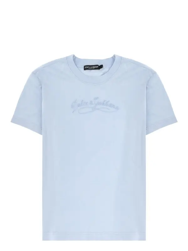 Dolce & Gabbana T-shirt With Logo - Azure