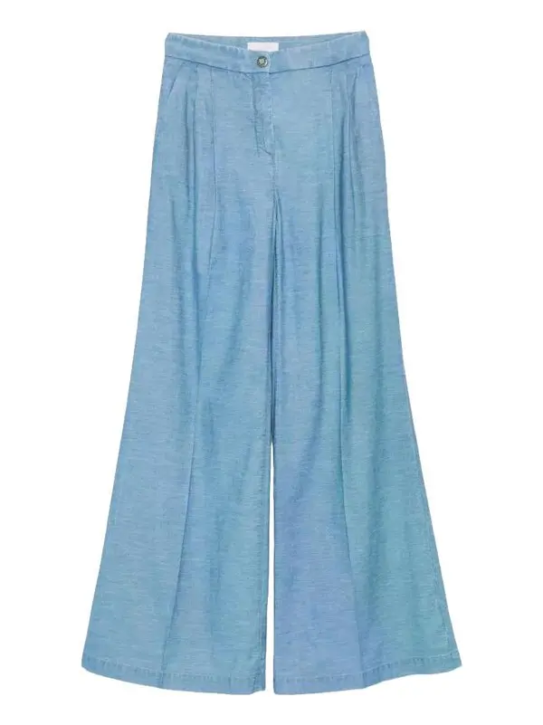 VIA MASINI 80 Wide-leg Trousers - Blue