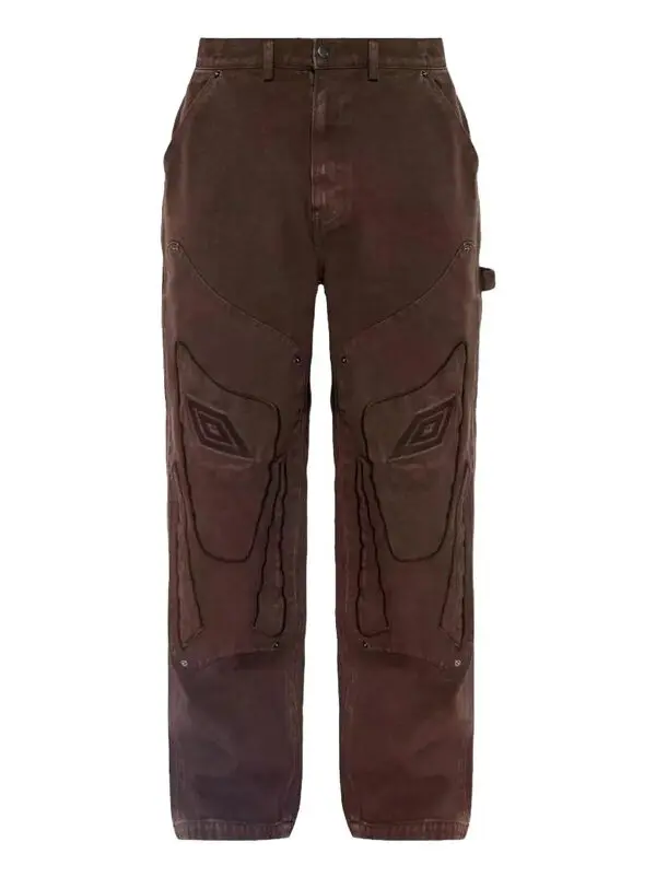 UMBRO Logo-embroidered Trousers - Brown