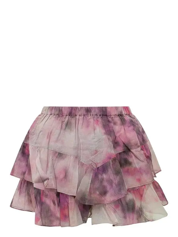 MARANT ETOILE Cadia Printed Ruffled Mini Skirt - Pink