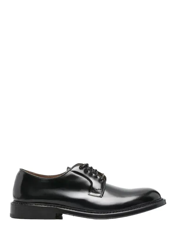 CALCE Lace-up Flat Derby Shoes - Black