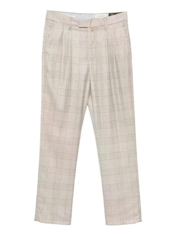 Jacob Cohen Lucas Checked Pleated Trousers - Neutrals