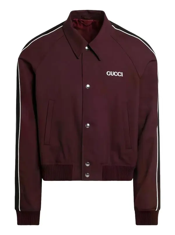 Gucci Logo-embroidered Bomber Jacket - Red