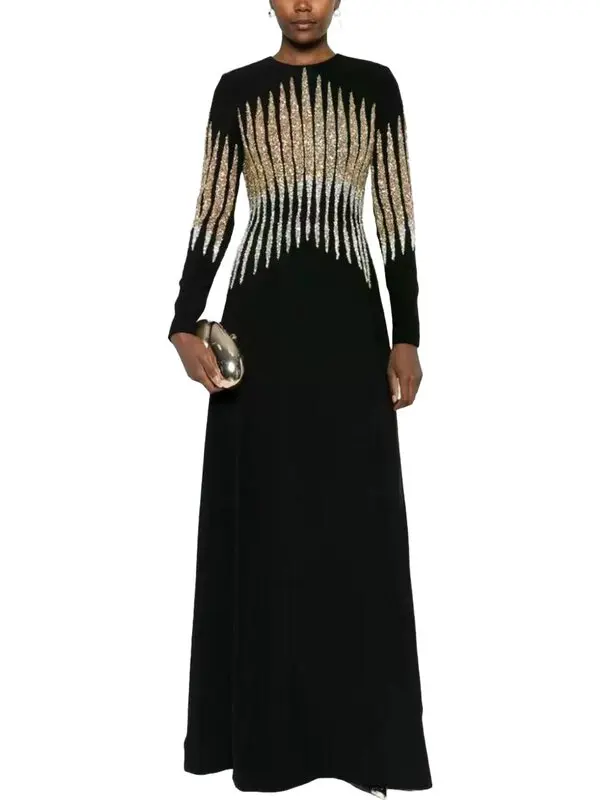 DINA MELWANI Crystal-embellished Maxi Dress - Black