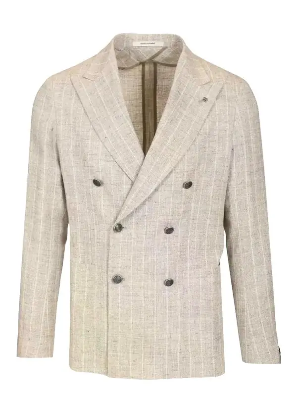 Tagliatore Double-breasted Striped Jacket - Neutrals