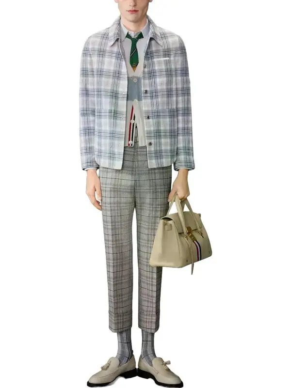 Thom Browne Plaid Utility Jacket - White