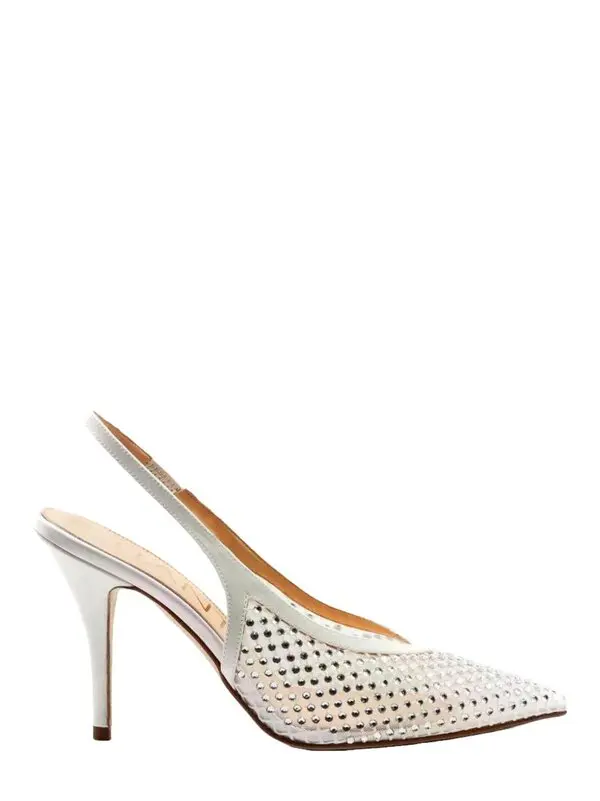 CHANTAL Rhinestone-embellished Slingback Pumps - White