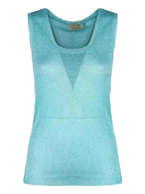 Pho Firenze Sleeveless Round-neck Top - Blue