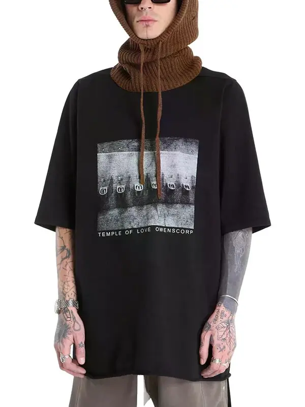 Rick Owens Jumbo Ss Cotton T-shirt - Brown