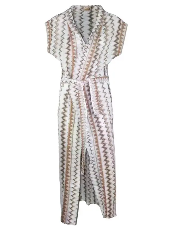 Pho Firenze Zigzag Kimono Dress - White