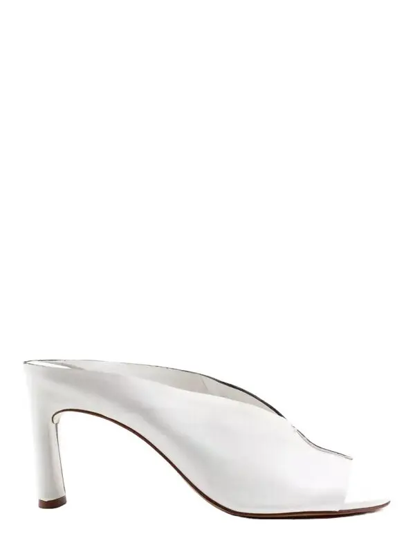 DEL CARLO Open-toe Leather Mules - White