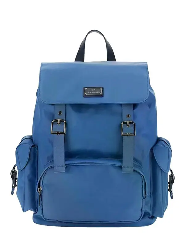 Paul & Shark Milano Leather-trim Backpack - Blue