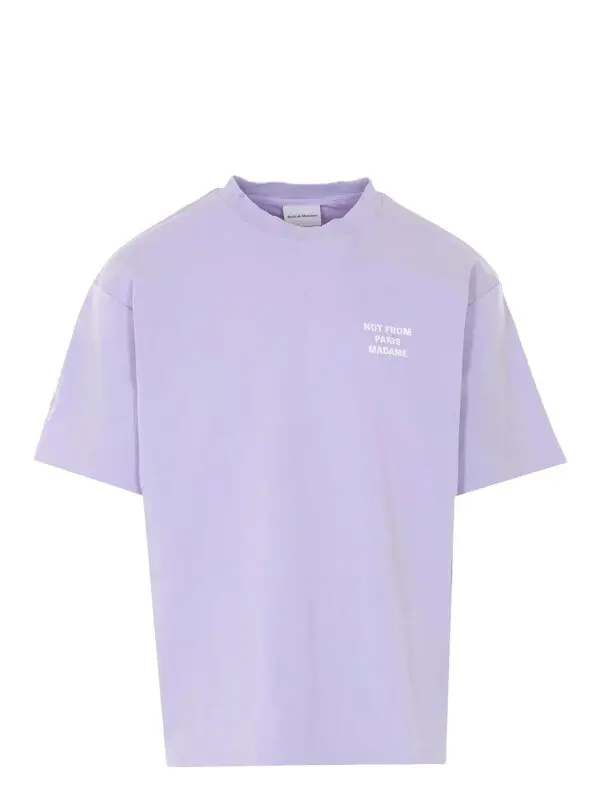 Drole De Monsieur Crewneck Print T-shirt - Purple