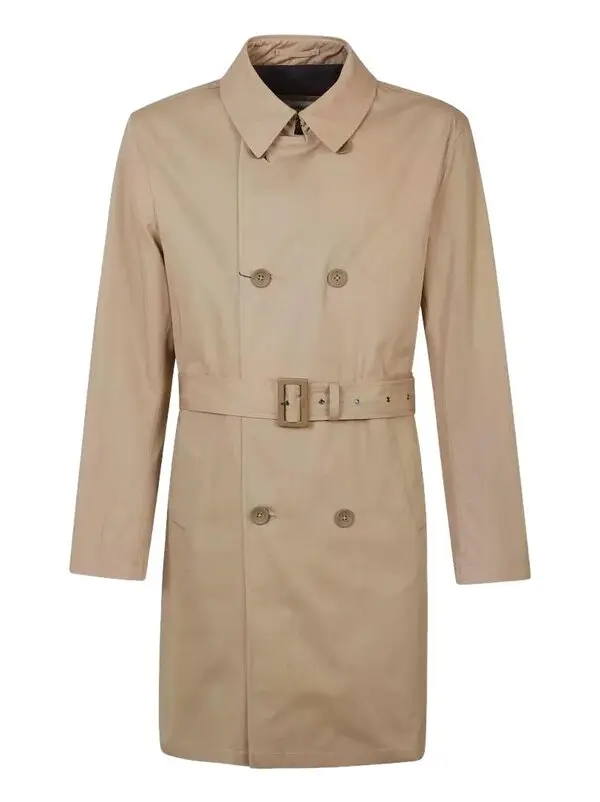 Herno Double-breasted Belted Coat - Neutrals