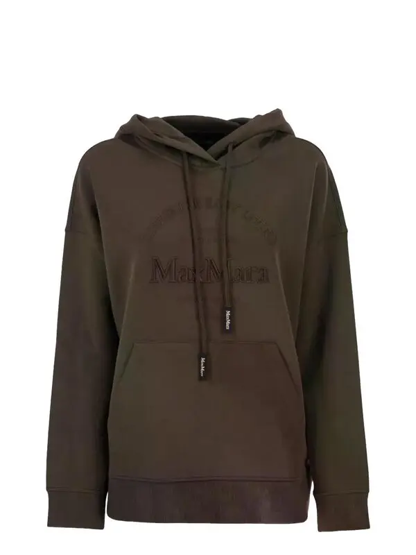 Max Mara Mandrea Embroidered-logo Sweatshirt - Brown