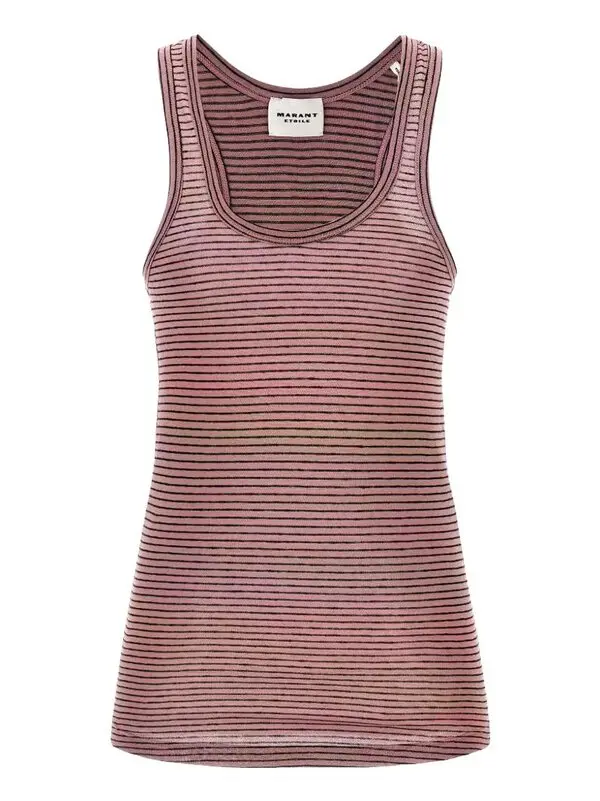 MARANT ETOILE Thea Striped Tank Top - Pink